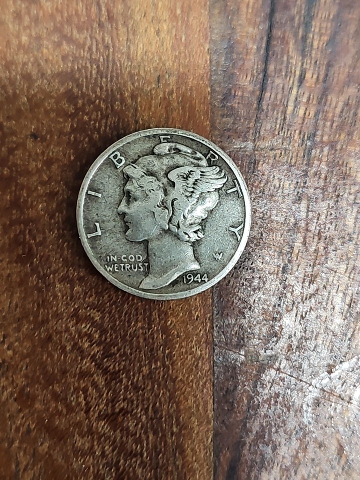 1944 Silver Mercury Dime 'In Cod We Trust' Silver Error Coin 10 Cents ...