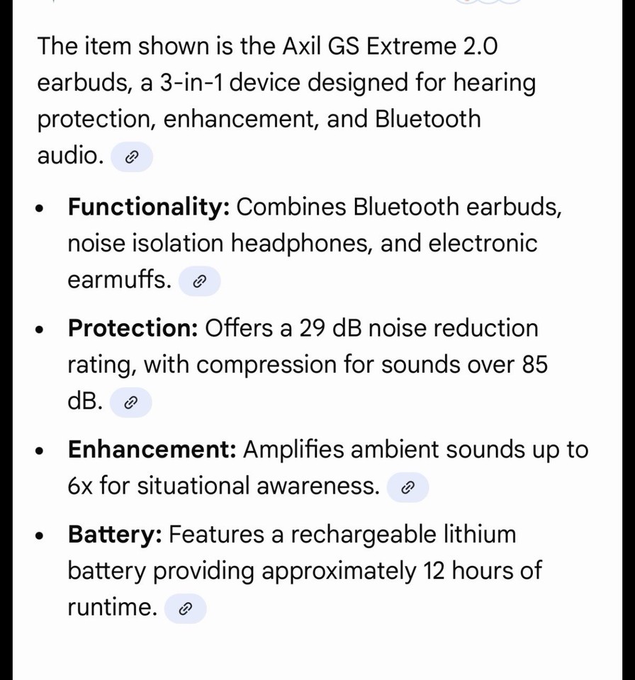 Axil GS Extreme 2.0 Earbuds Bluetooth Hearing Protection 29dB 6x Black ...