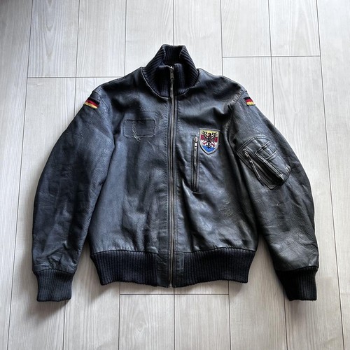 German WWII Pilot Leather Jacket 80s Military Flight Uniform Used | eBay