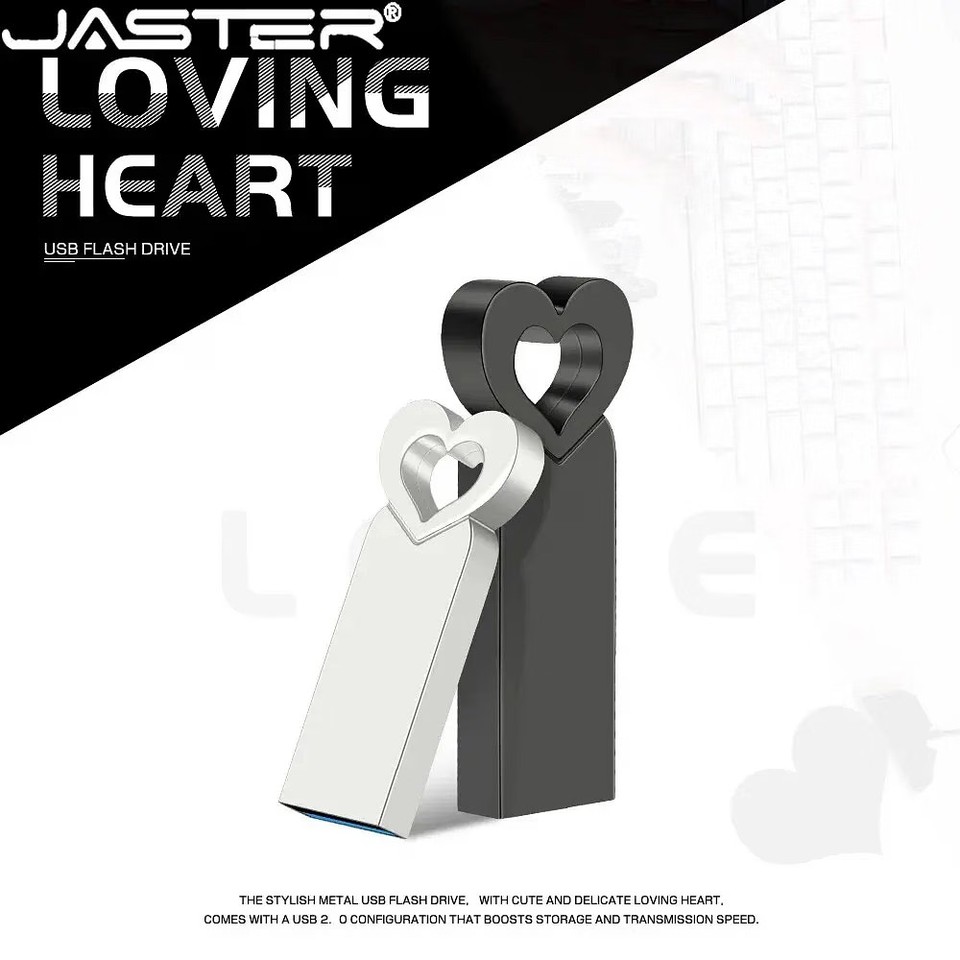 Capacity: 32GB, Color: Silver - Mini Metal Heart Shaped USB Flash Drive ...