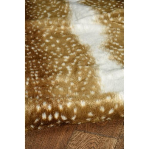 Linon Faux Hide Polyester Antelope Area Rug in Beige and White | eBay
