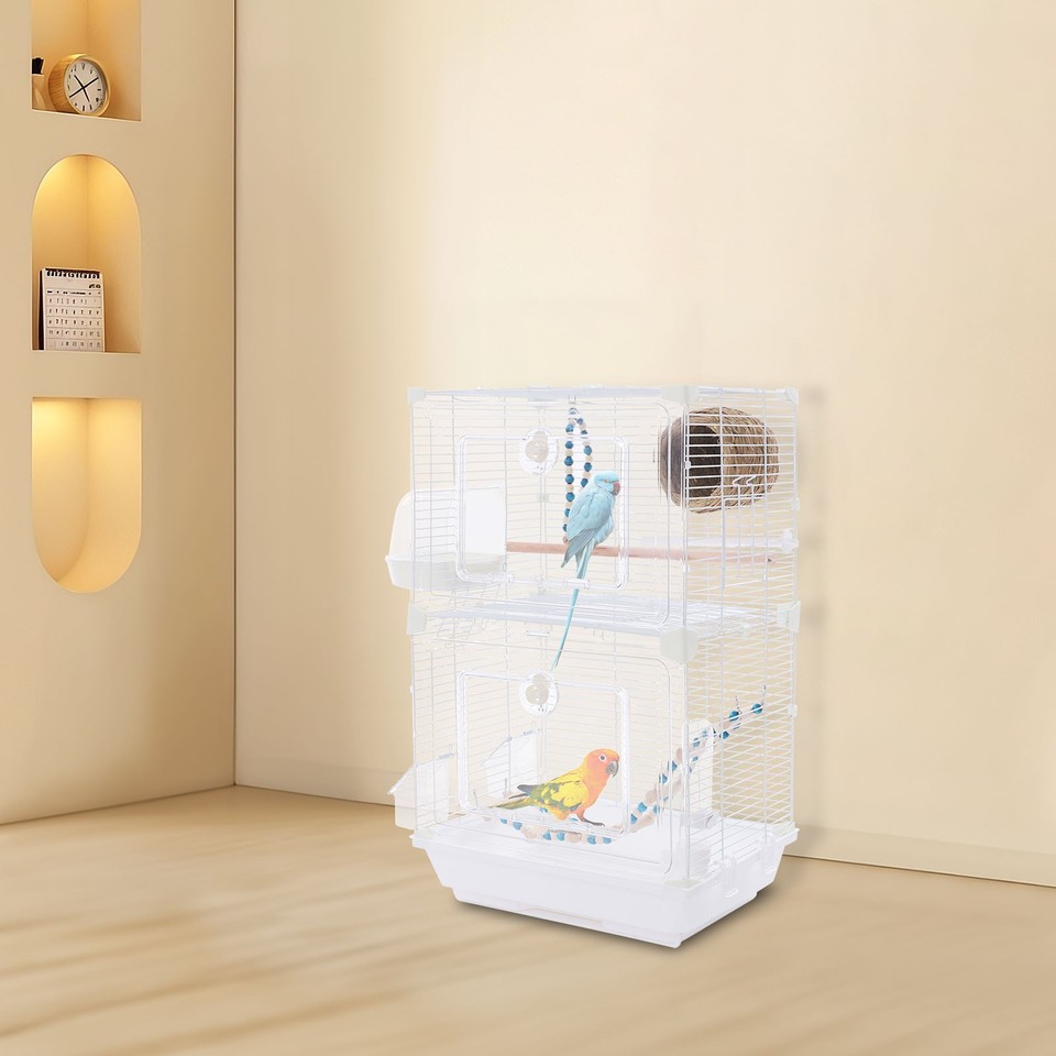 Bird Cage With Lifting Handle For 2-3 Small Birds Cage Free Standing ...