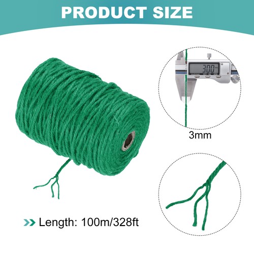 Natural Jute Twine String 328ft x 3mm Long Strong Ribbon Twine Rope ...