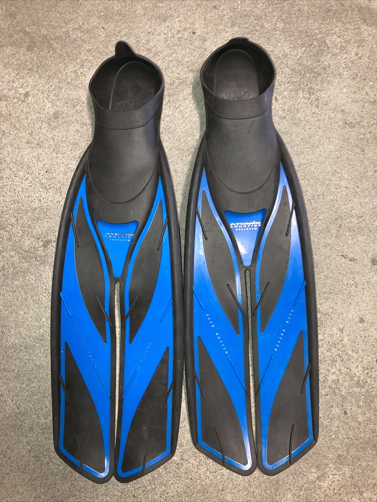Atomic Aquatics Split Fin Scuba Fins Slip-ons Size 6-7 Blue 39-40 Swim ...