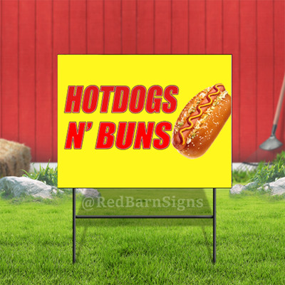 Hotdogs & Buns Indoor Outdoor Coroplast Yard Sign | eBay