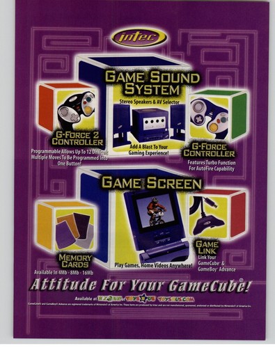 2002 INTEC Gamecube Console Accessories Vintage Print Ad/Poster ...