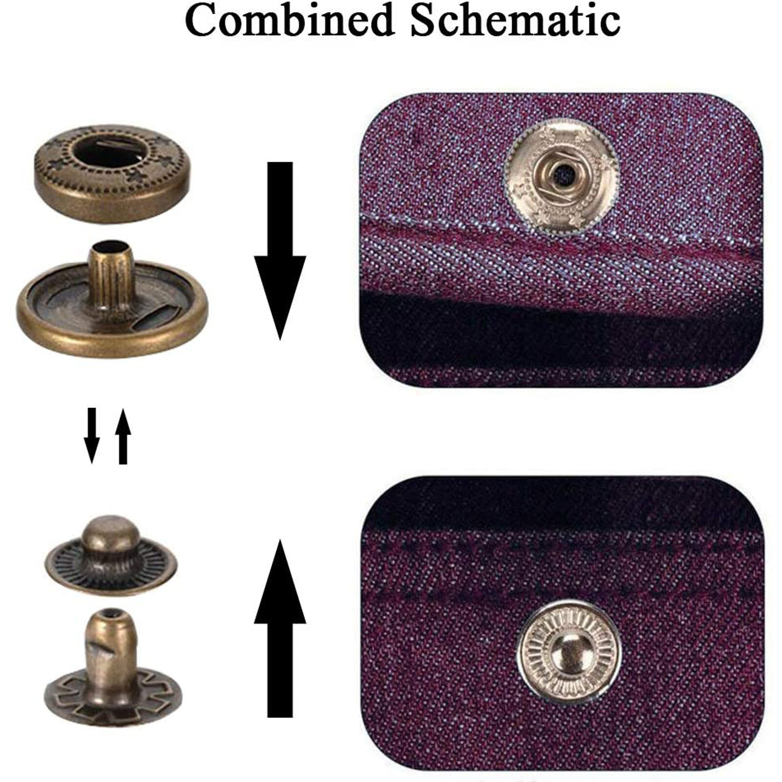 325Pcs Metal Snap Fasteners Kit Press Studs Buttons Tool Women Men ...