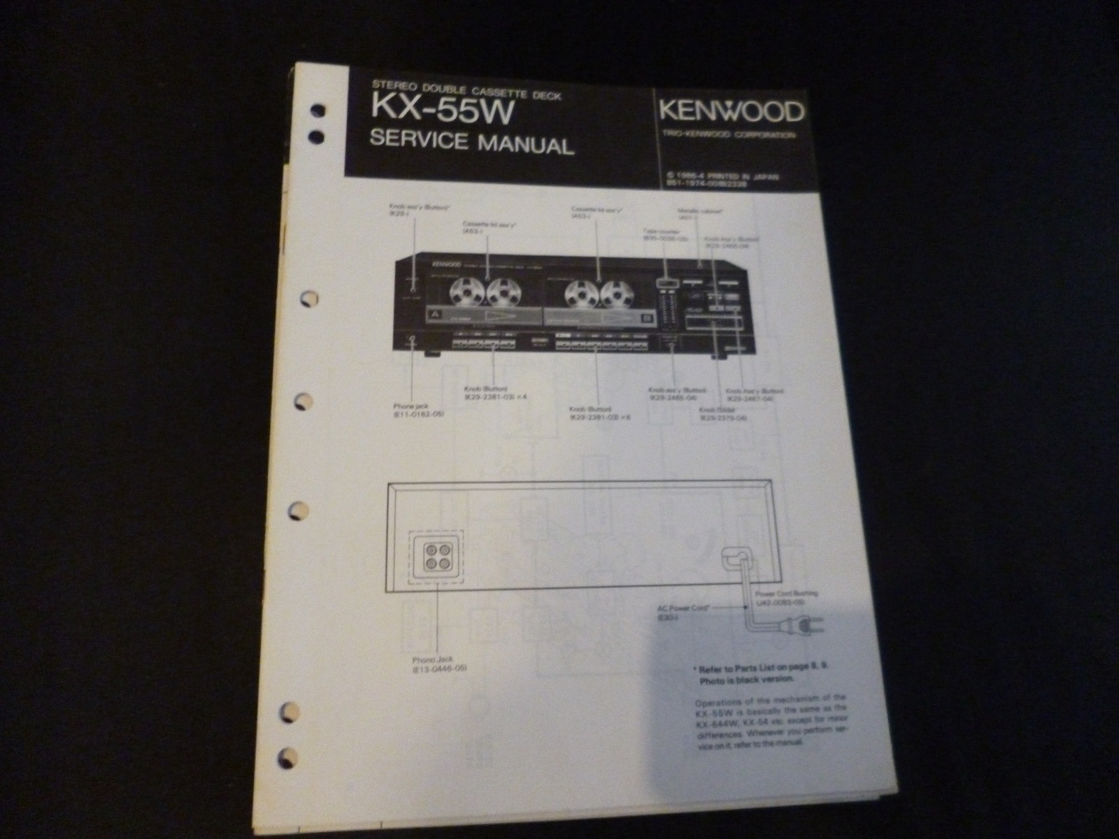 Original Service Manual Kenwood KX-55W | eBay