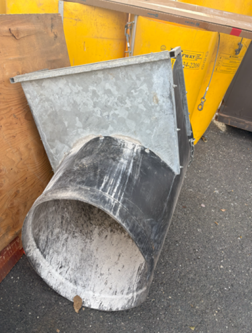 Construction trash chute - intake hopper w/ chain - building debris ...