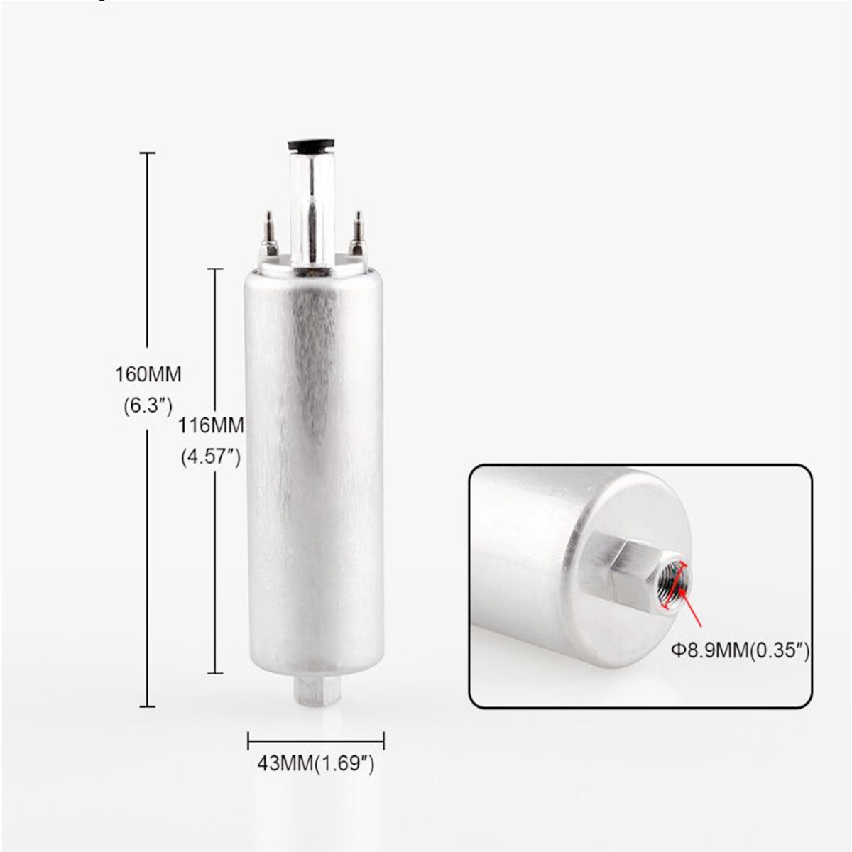 Walbro In-line External Fuel Pump & Hose Adaptors + Fitting Kit 5 bar ...