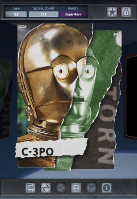 C-3PO SR GREEN-TORN 2022 THE FORCE AWAKENS-TOPPS STAR WARS CARD TRADER ...