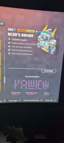 Minecraft Dungeons - Hero's Armor Unique Gilded Perfect Xbox/PS4/Switch ...