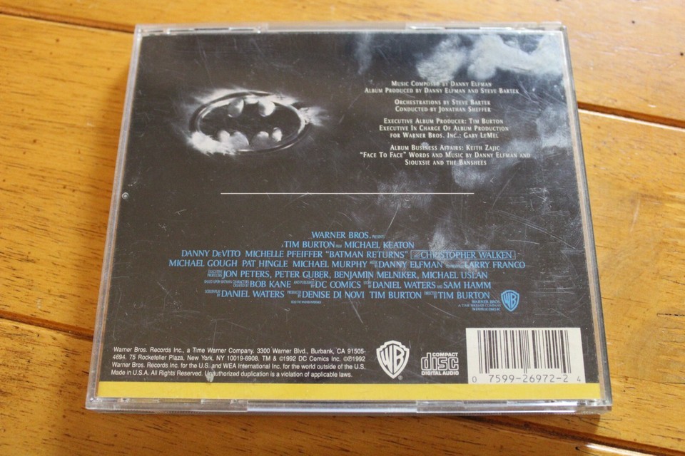 DANNY ELFMAN - BATMAN RETURNS SOUNDTRACK (CD, 1992, DC COMICS) | eBay