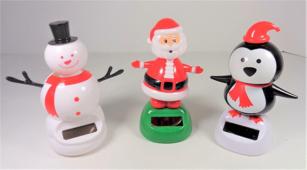 SOLAR POWERED SANTA SNOWMAN PENGUIN DANCING CHRISTMAS SET OF 3 HOLIDAY ...