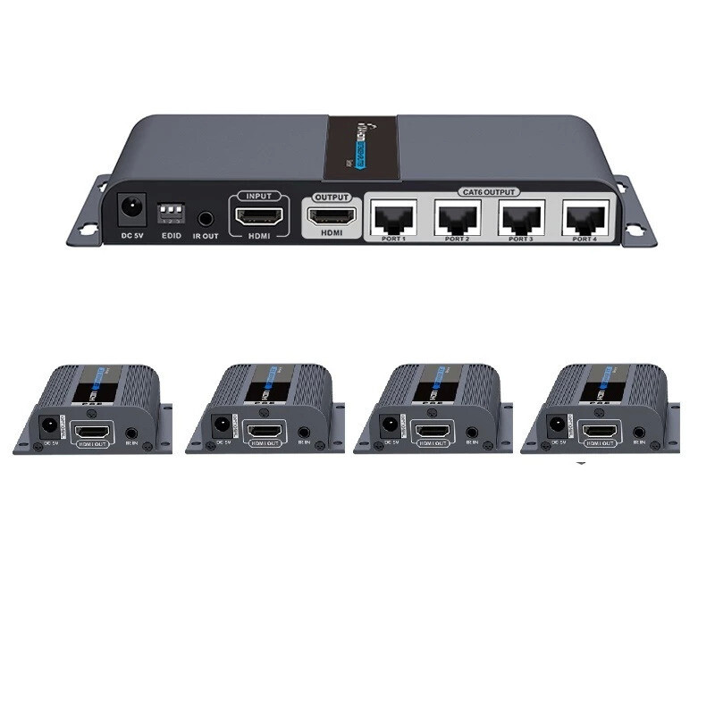 HDMI POE Extender 1080P 1X2 1X4 Splitter EDID over cat5e/6/7 LKV712Pro ...
