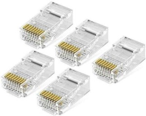 RJ45 CAT6 Crimp Connectors Clips LAN Network Ethernet Cable Pass ...