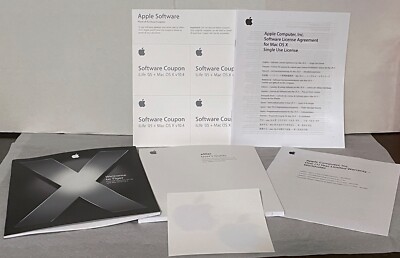New Sealed Apple 2004 eMac User's Guide, Apple Stickers, OS X Tiger ...