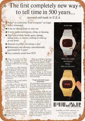 METAL SIGN - 1973 Pulsar First LED Digital Watch - Vintage Look ...