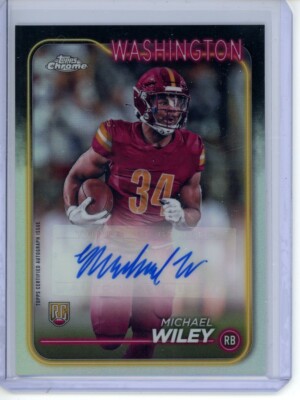 Michael Wiley 2024 Topps Chrome Refractor Rookie Auto Washington ...