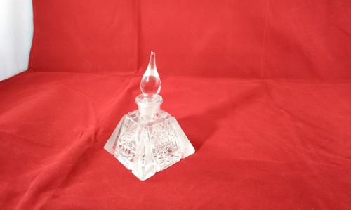 Vintage Pyramid Shaped Glass Perfume Scent Bottle with Stopper | eBay