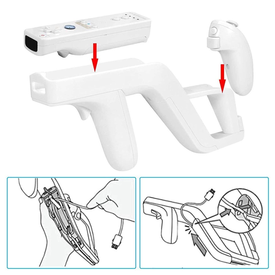 [2 Pack] Zapper Gun Compatible with Nintendo Wii Remote Wiimote ...