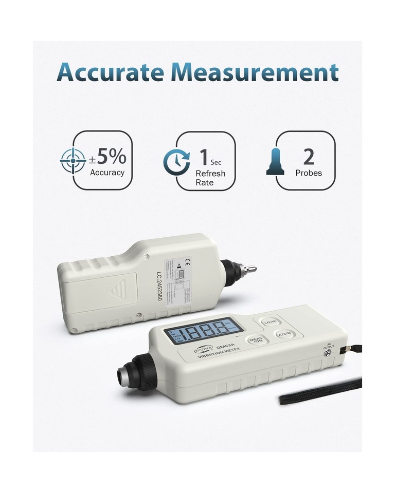 Portable LCD Vibration Analyzer Tester Meter Vibrometer Gauge Tester ...
