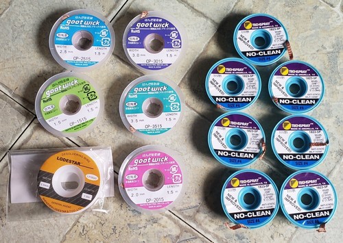 7 Rolls TechSpray 1823 5F No-Clean #4 Anti-Static Braid .098" X 5' each ...