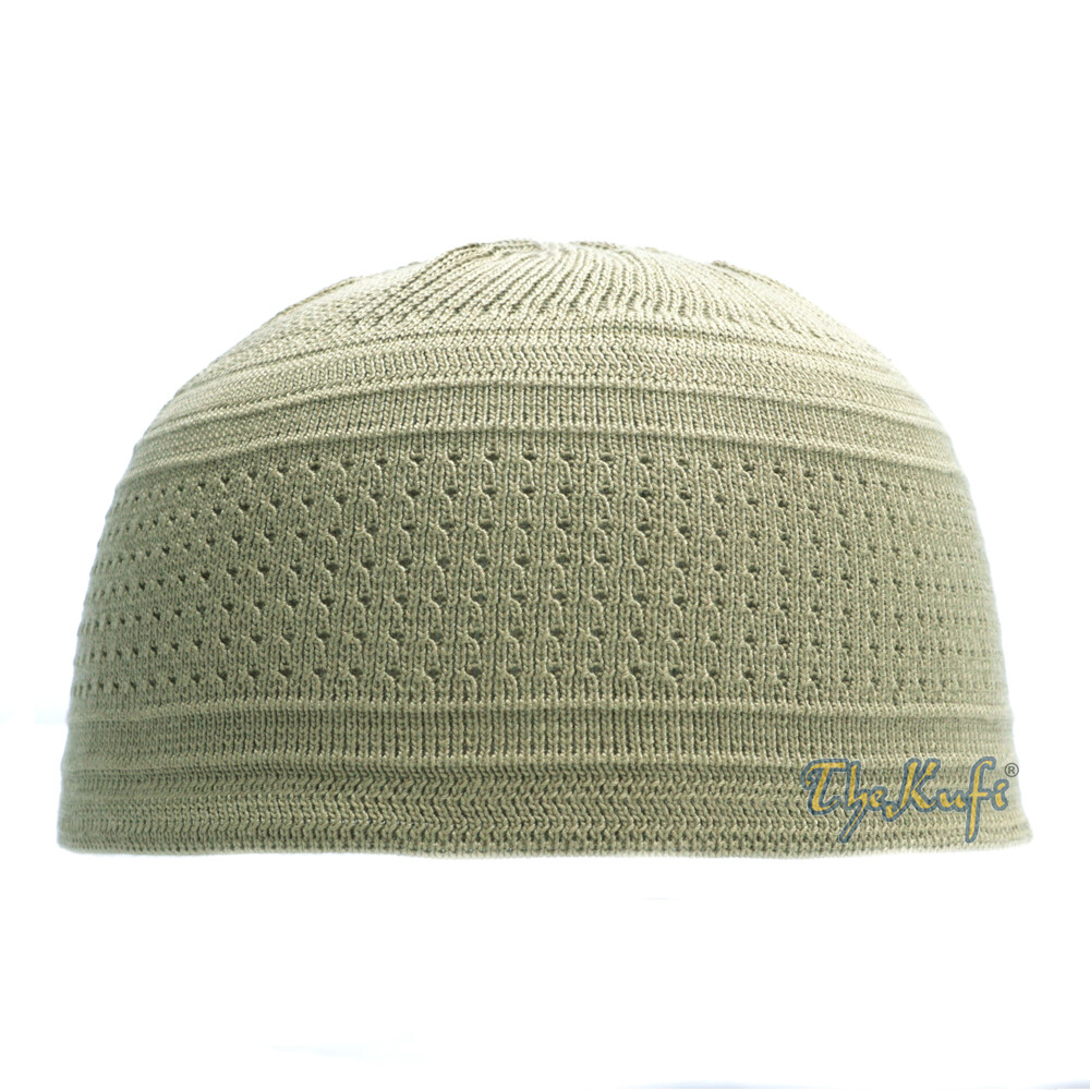 Muslim Prayer Skull Cap Plain Khaki Cotton Stretch-Knit Kufi Hat ...
