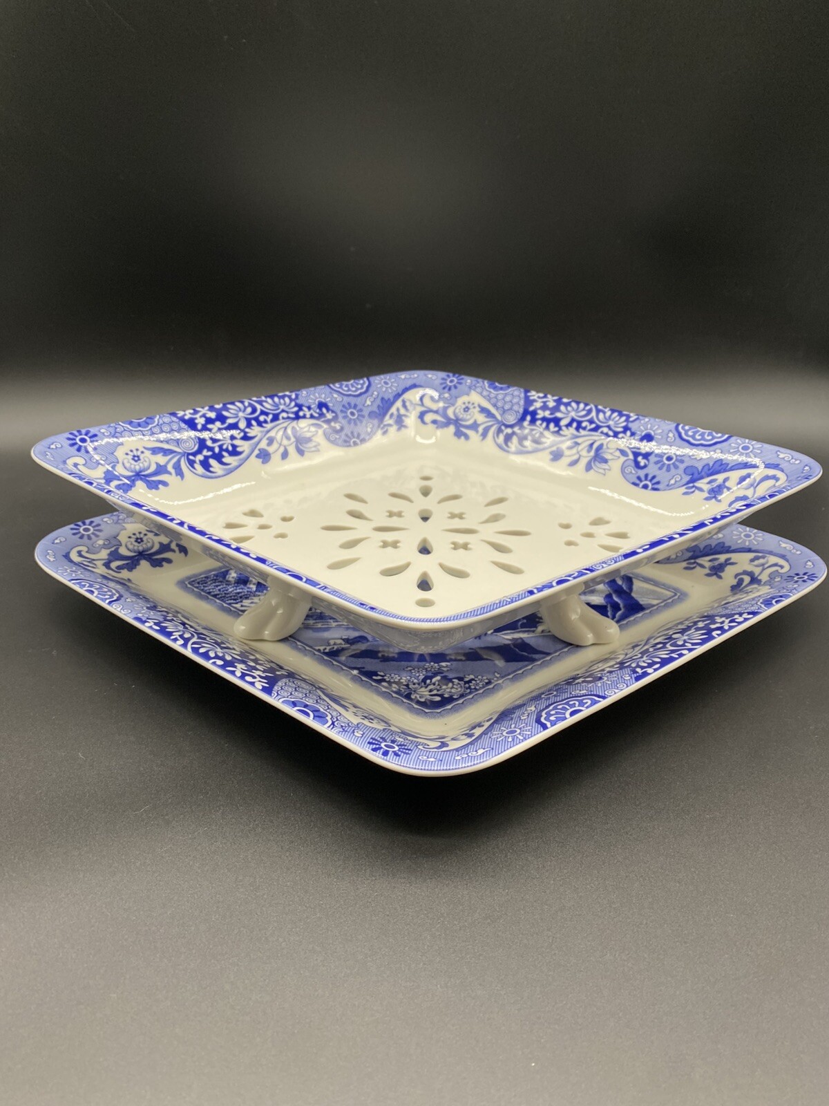 Hard to Find Spode 200th Anniversary Blue Italian Fruit Strainer with ...