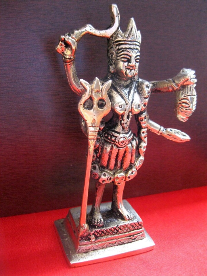 Kali Brass Statue Shiva Alter Meditation Durga Kaali Maa Hindu Deity ...