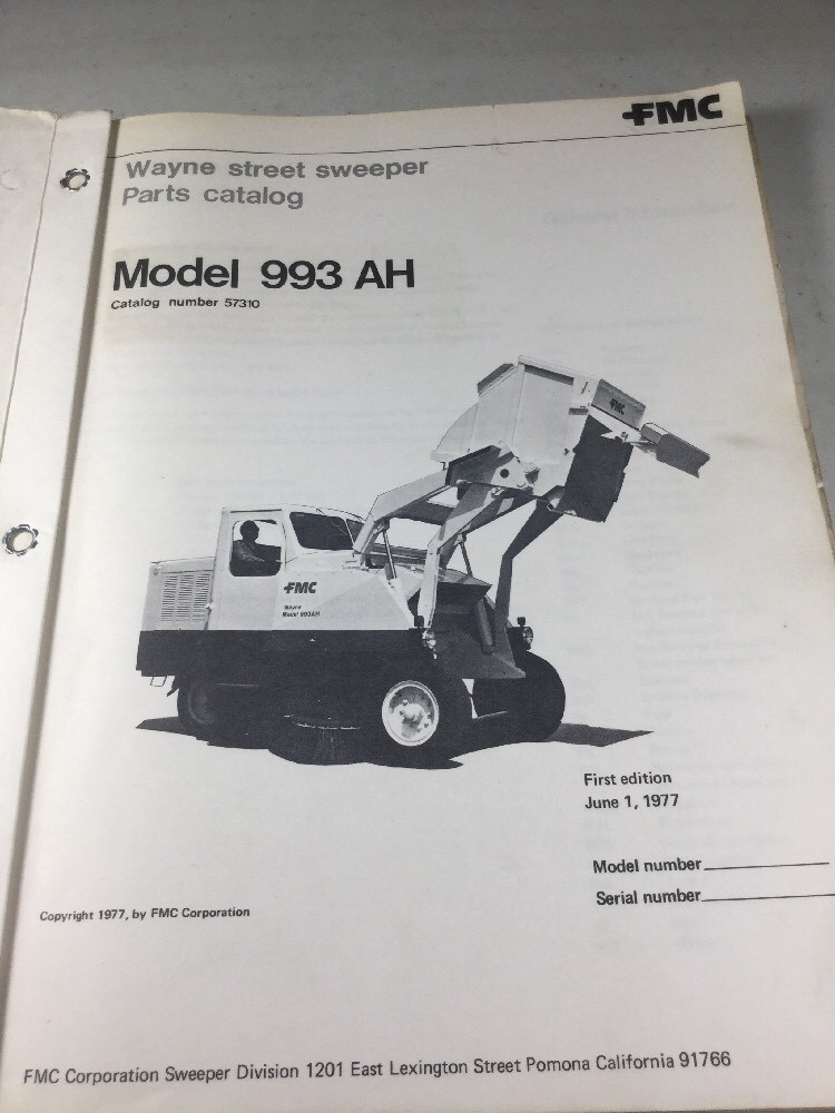 FMC, Wayne 993 AH Sweeper Parts Catalog Manual | eBay
