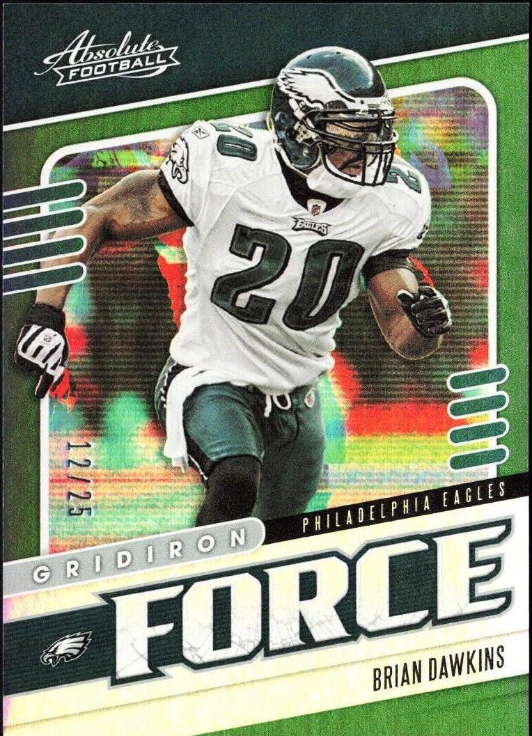 2019 Panini Absolute - Gridiron Force Brian Dawkins #11 Green Spectrum ...
