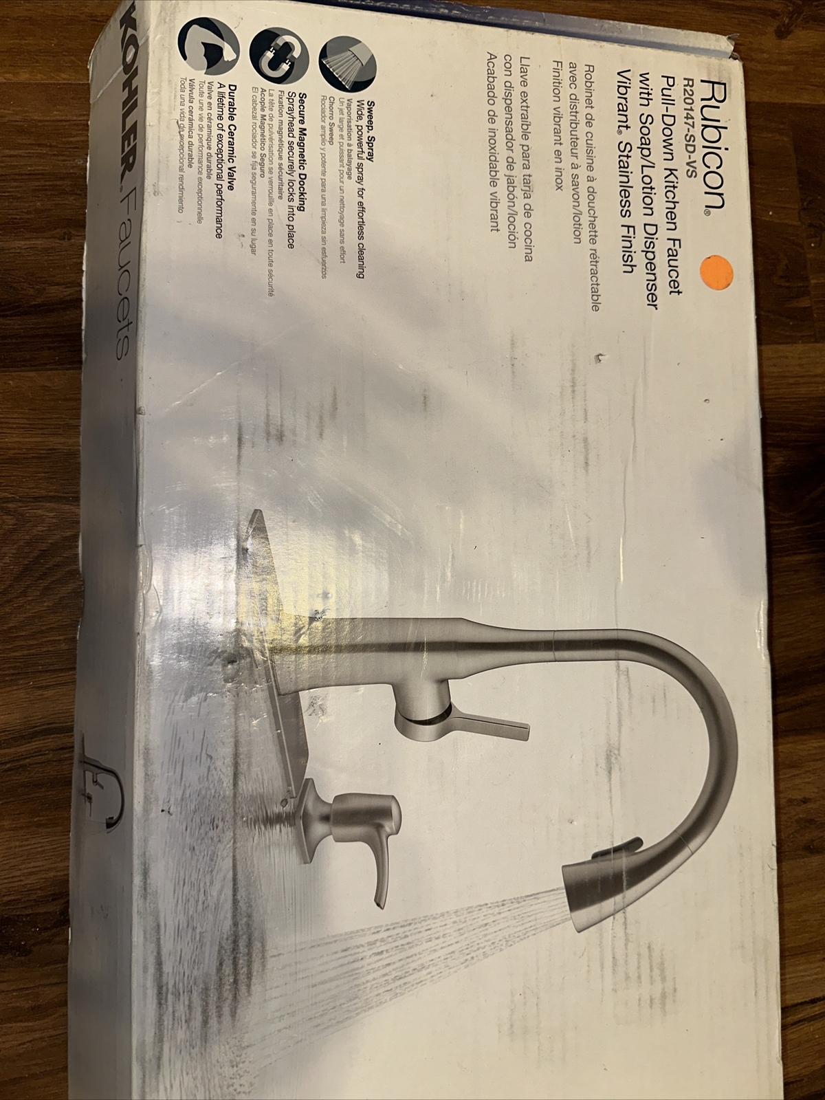 Kohler Rubicon Single Handle Pull Down Sprayer Kitchen Faucet - Vibrant ...