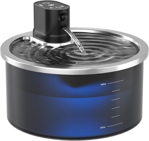 Stainless Steel Wireless Cat Water Fountain 3.2L/108Oz Automatic Cat ...