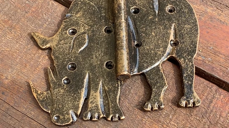 Animal Hinge Rhino Hardware Door Handle Zoo Lock Blacksmith Hand Forged ...
