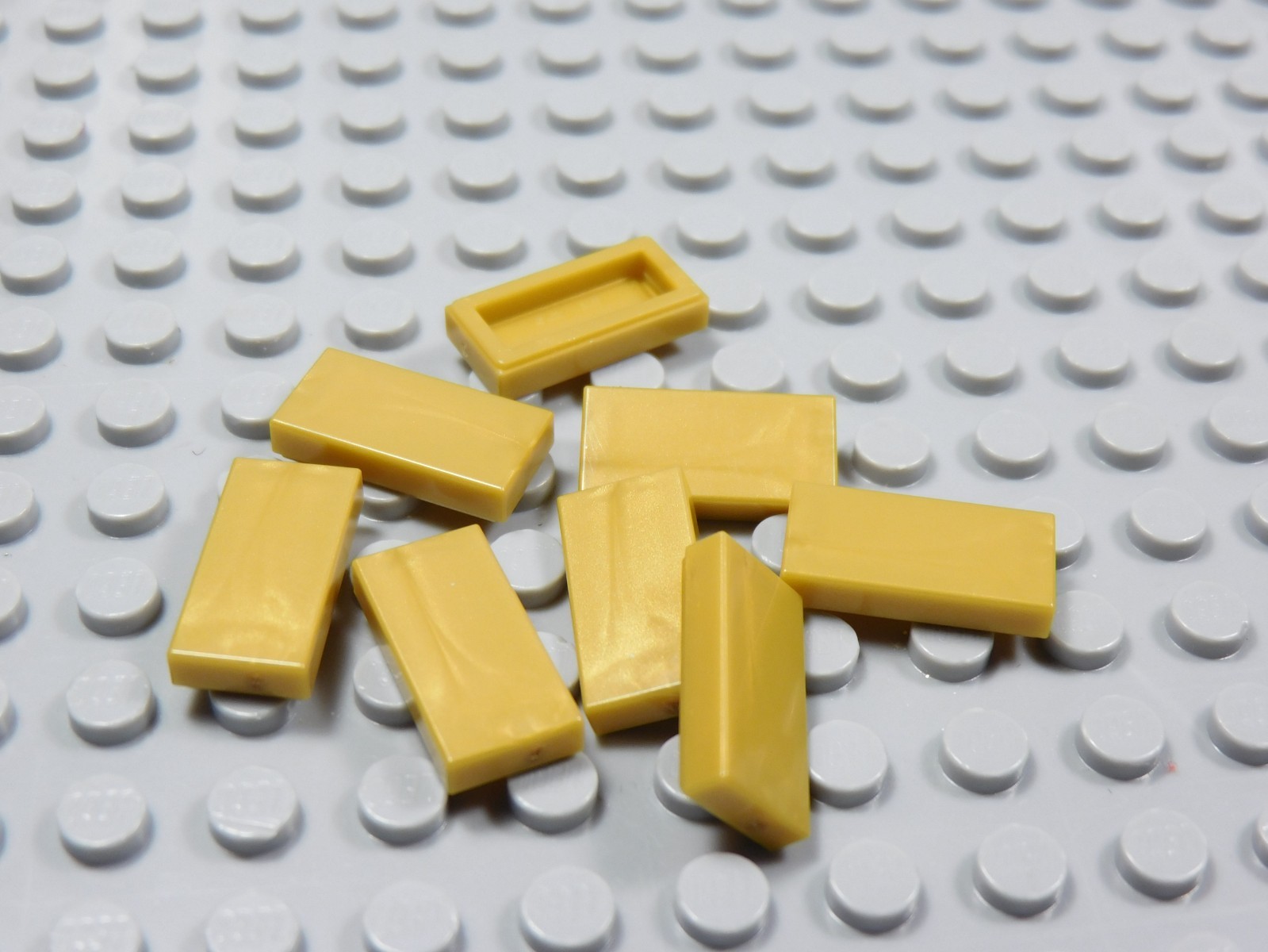 LEGO Lot of 8 Pearl Gold 1x2 Smooth Tiles Plates AE | eBay