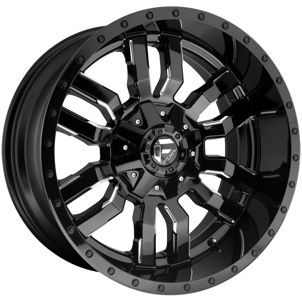 (Set of 4) Fuel D595 Sledge 18x9 5x5.5"/5x150 +20mm Black/Milled Wheels ...