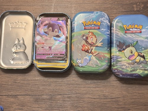 Pokémon Trading Card Game Lot Of 3 Tin Metal Containers For Card ...