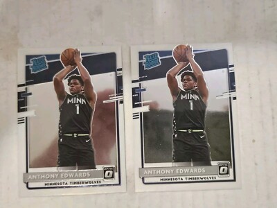 2 Anthony Edwards 2020-2021 Panini Optic Rated Rookie Base RC #151 ...