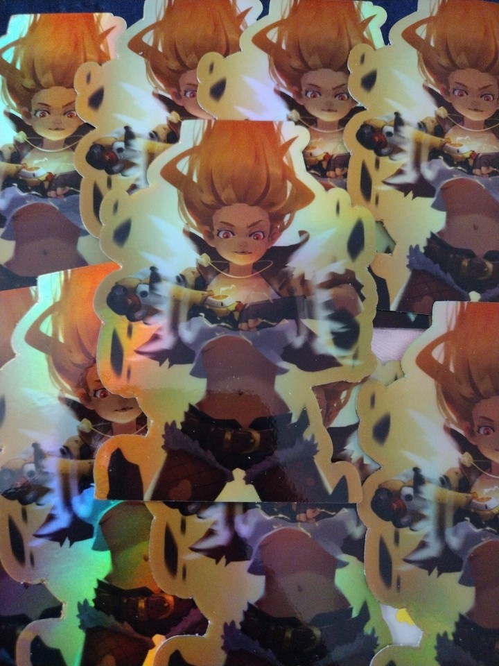 Anime sticker 3X3IN sticker RWBY Yang Xiao Long holographic Yellow Rock ...