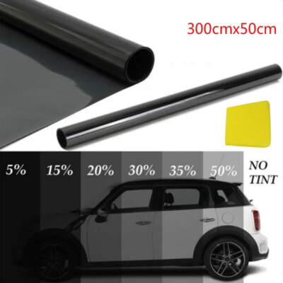 CAR WINDOW TINT FILM KIT TINTING SUPER DARK BLACK LIMO 1% 5% 15% 35% ...