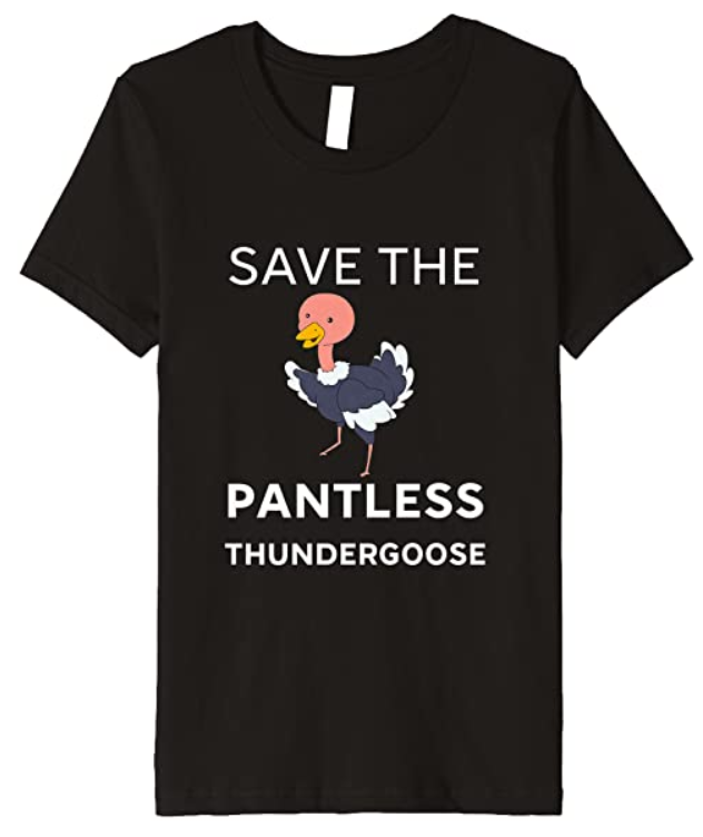 PANTLESS THUNDER GOOSE OSTRICH T-SHIRT, Unisex Cotton T-Shirt Tee Shirt ...