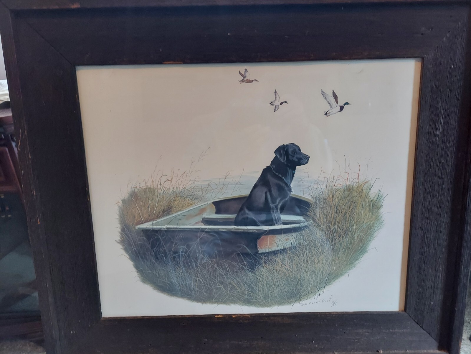 art wall hanging print matted and framed "Blue" by Barbara Keel | eBay