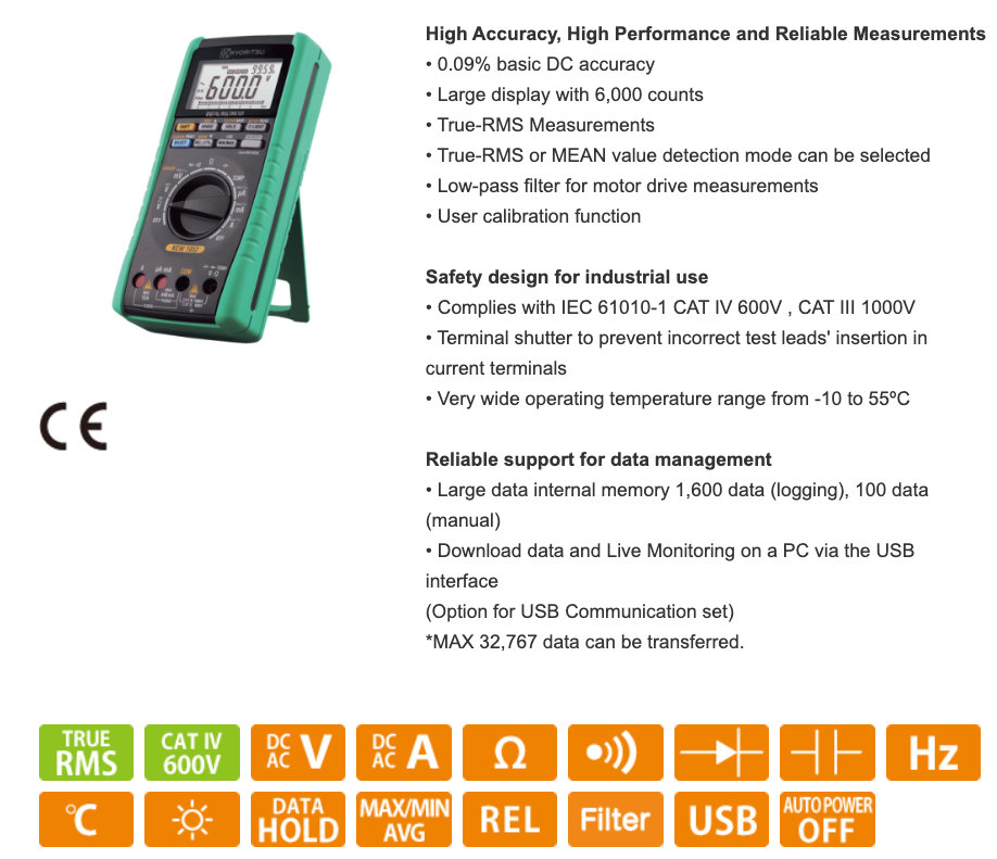 KYORITSU DIGITAL MULTIMETER KEW 1052 With 7220A From Japan | eBay