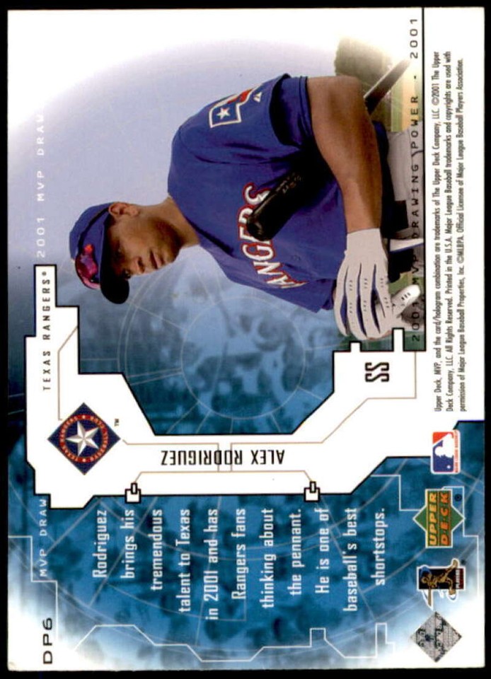 Alex Rodriguez Card 2001 Upper Deck MVP Drawing Power #DP6 | eBay