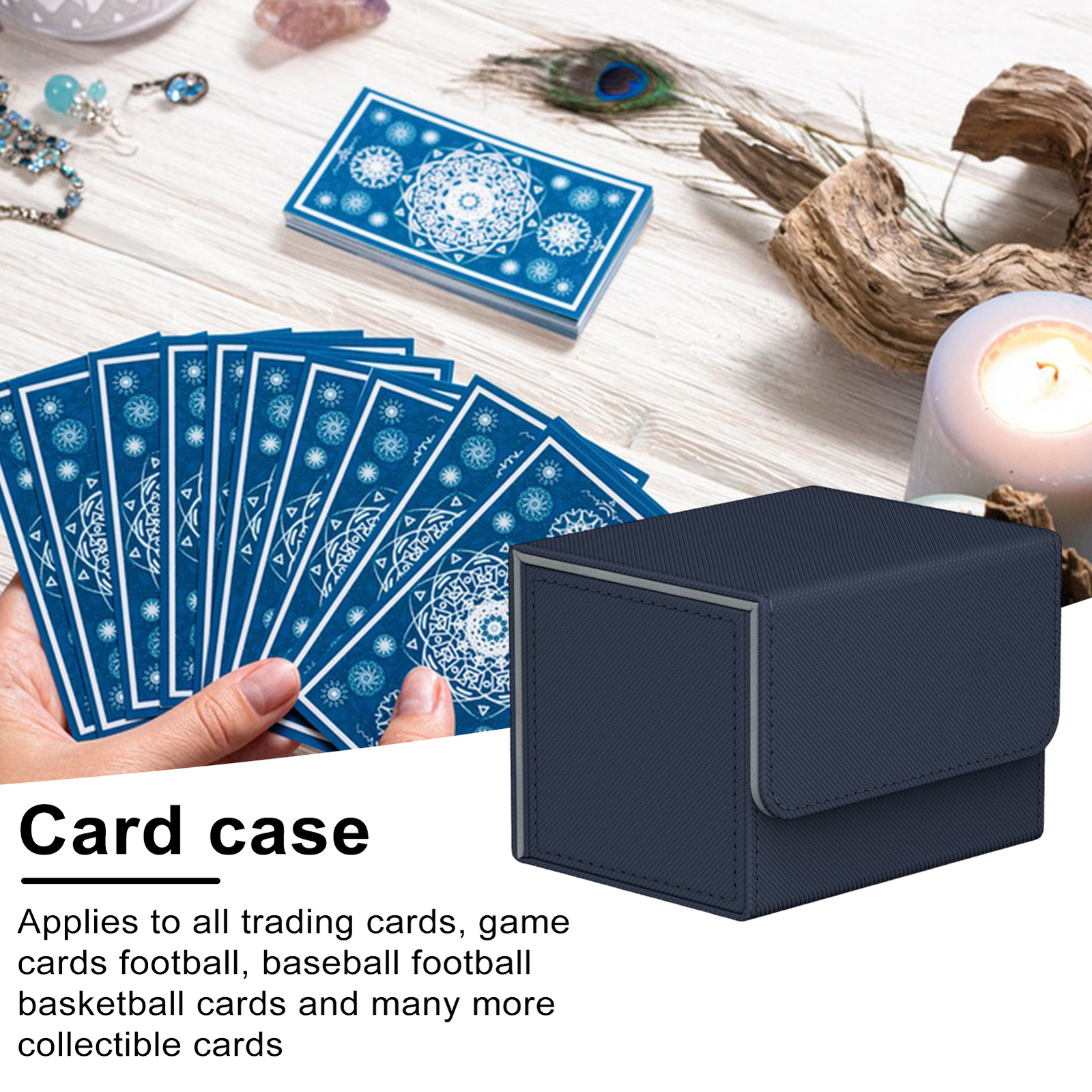 Card Storage Box Collection Container Faux Leather Tcg Trading Game ...