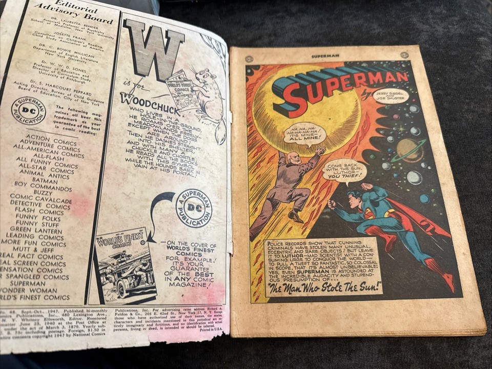 Superman #48 DC Comic Book 1947 - Golden Age Lex Luthor Appearance | eBay
