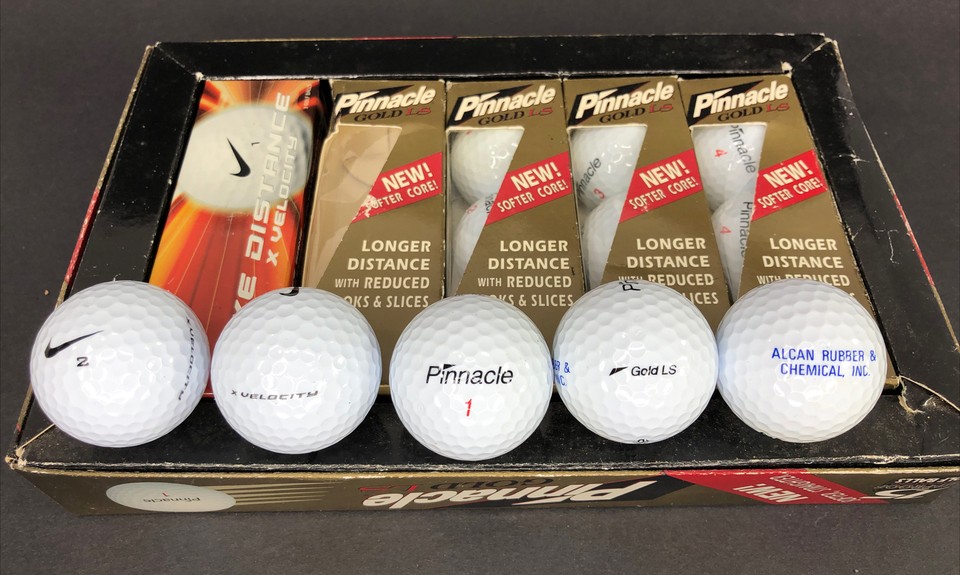 12 Pinnacle Gold LS & 2 Nike NDX Velocity Golf Balls Sponsor Company | eBay