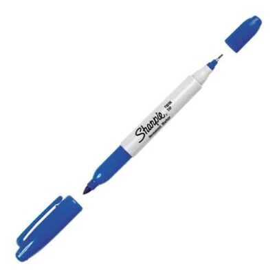 Sharpie Twin Tip Permanent Marker Fine/Ultra Fine Tips Blue School ...