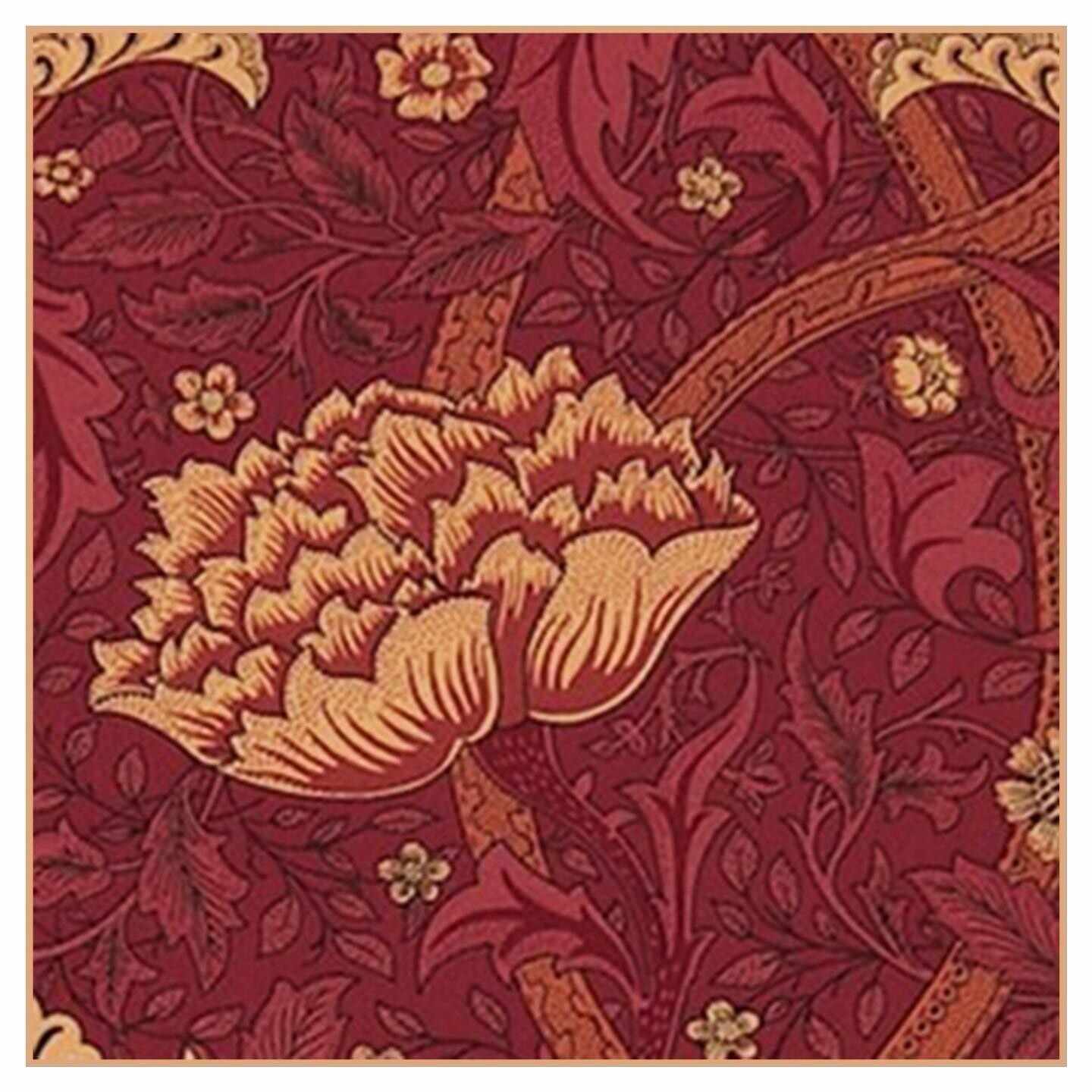 Windrush detail 1 in Reds by William Morris Counted Cross Stitch ...